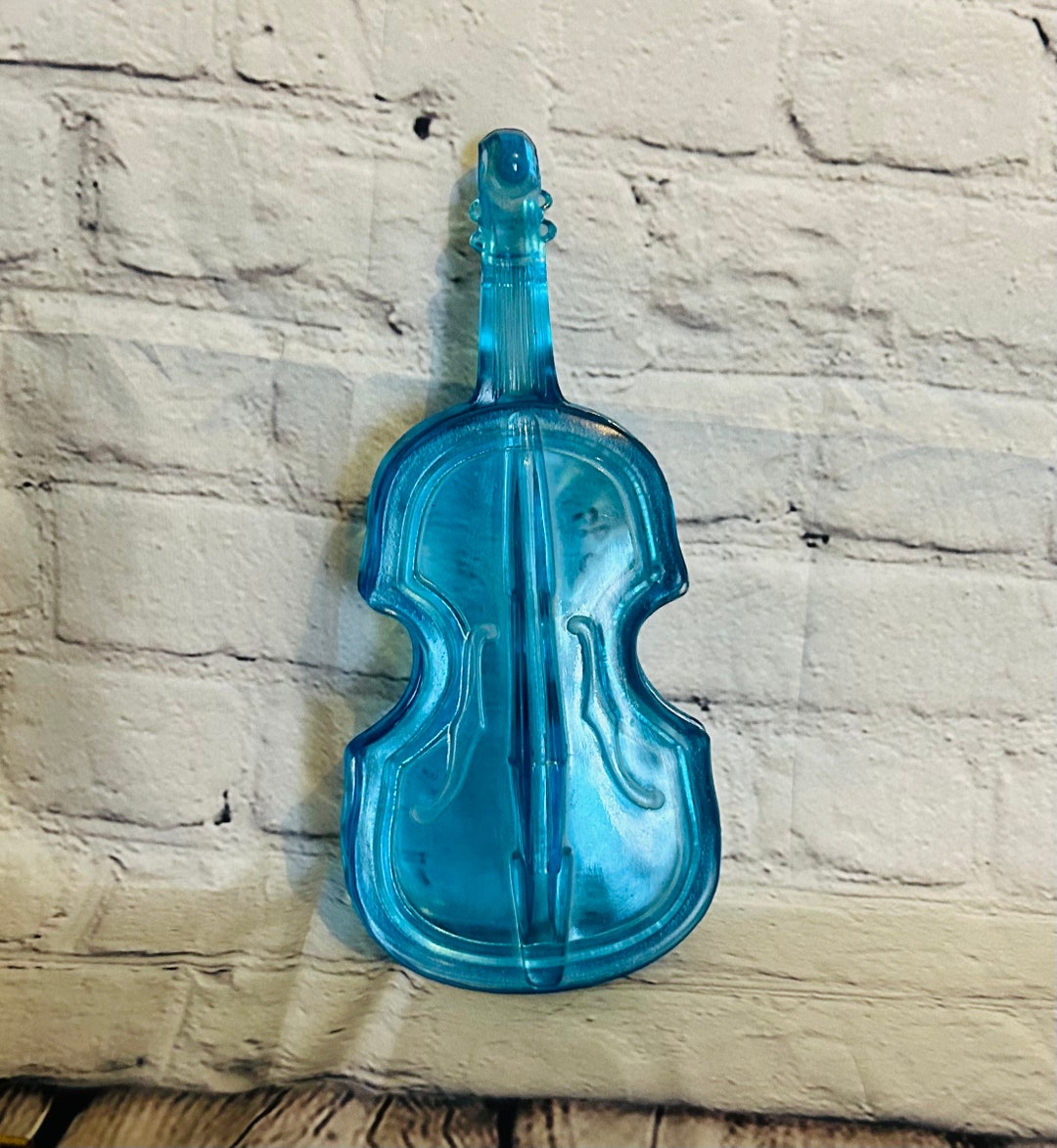 L G Wright Blue Violin Glass Trinket Box - Etsy