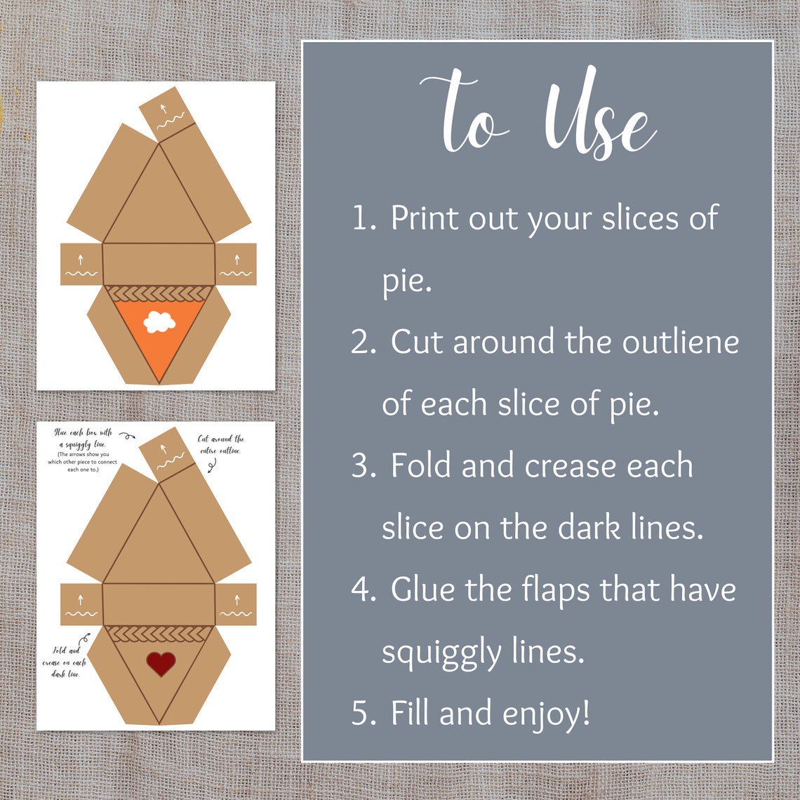 Thanksgiving Pie Treat Boxes | Printable Favor Boxes - Etsy