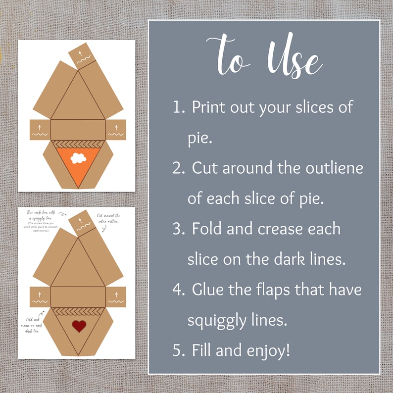 Thanksgiving Pie Treat Boxes | Printable Favor Boxes - Etsy