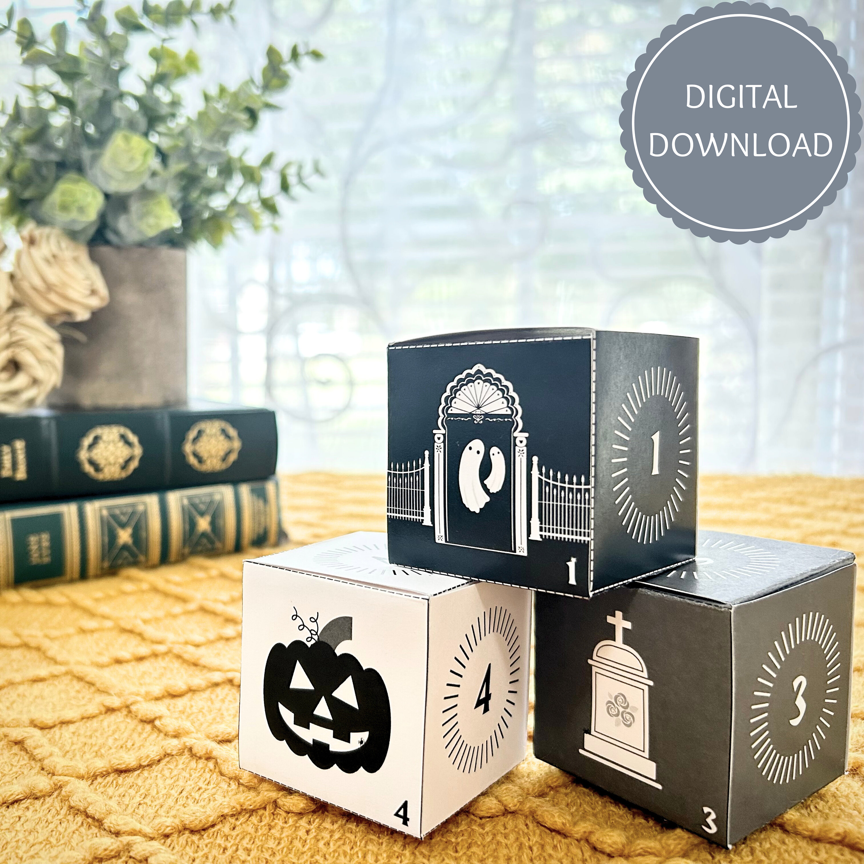 Spooky Halloween Countdown Boxes | 13 Printable 2-inch Boxes - Etsy