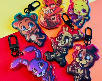 Five Nights at Freddy's Keyrings/keychains Gaming Cartoon Cute Emo Kids ...