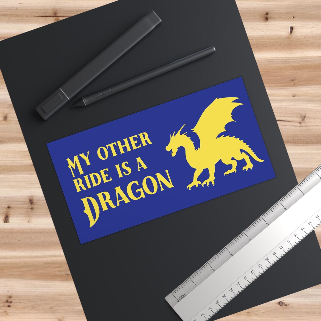 Dnd Dragon Bumper Sticker - Geeky Car Decal, RPG Gaming Magnet, Nerd ...