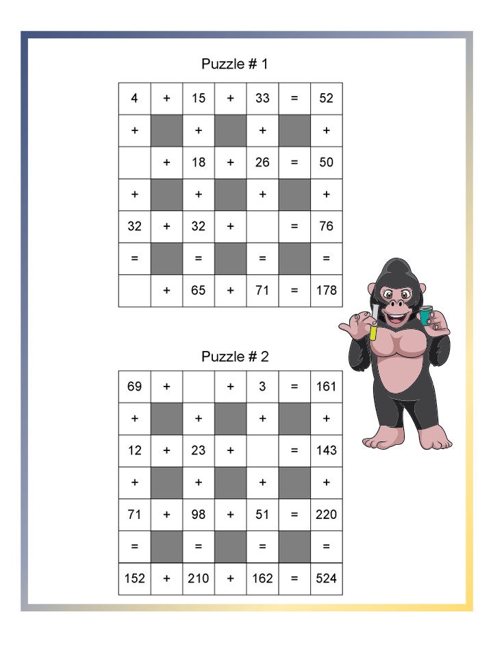 Math Puzzles for Kids - Etsy