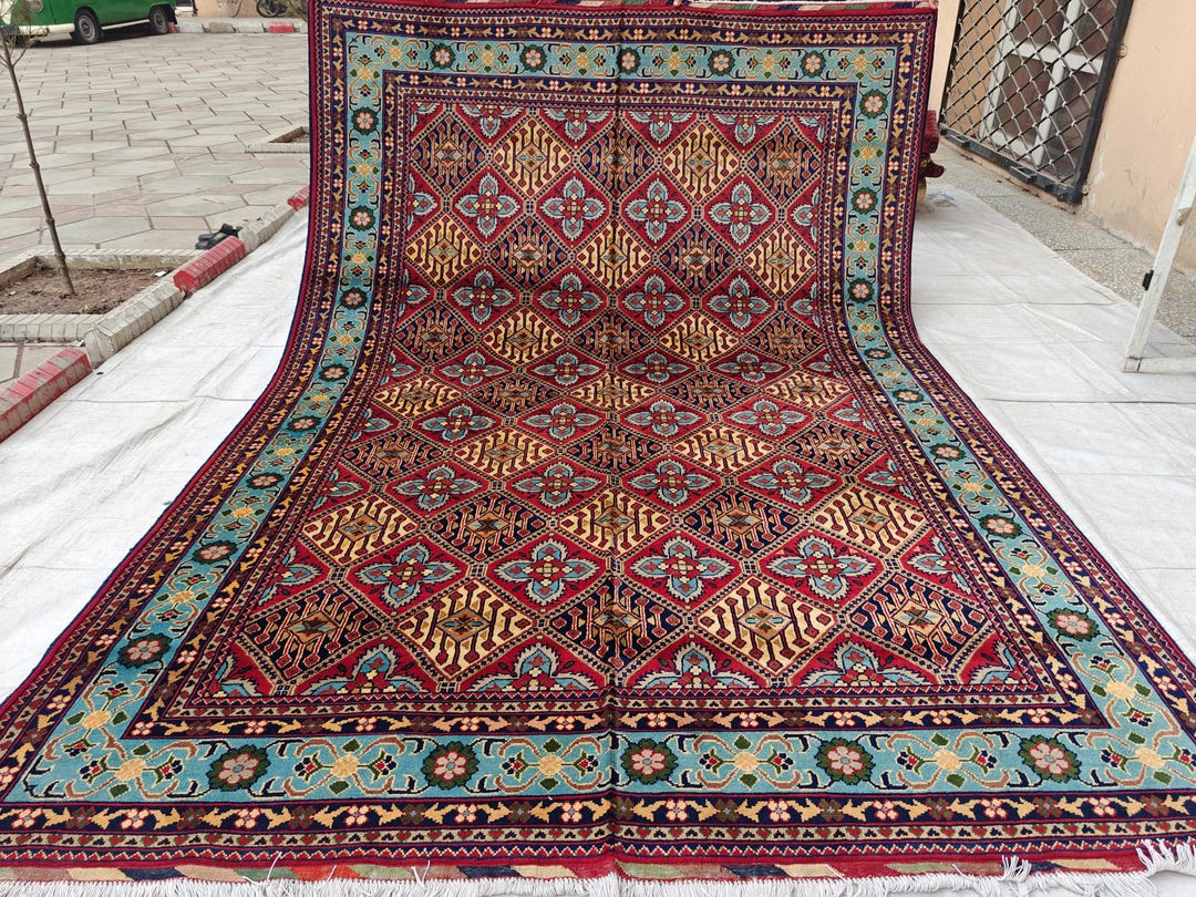 7x11 Handwoven Afghan Yousafi Tribal Rug, Colorful Area Rug, Rugs for ...