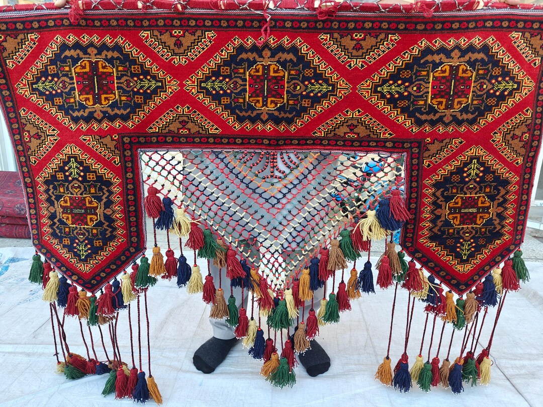 Handwoven Samar Kandi Wall Hanging Cushion 4.6x3.2 Ft Afghan Decorative ...
