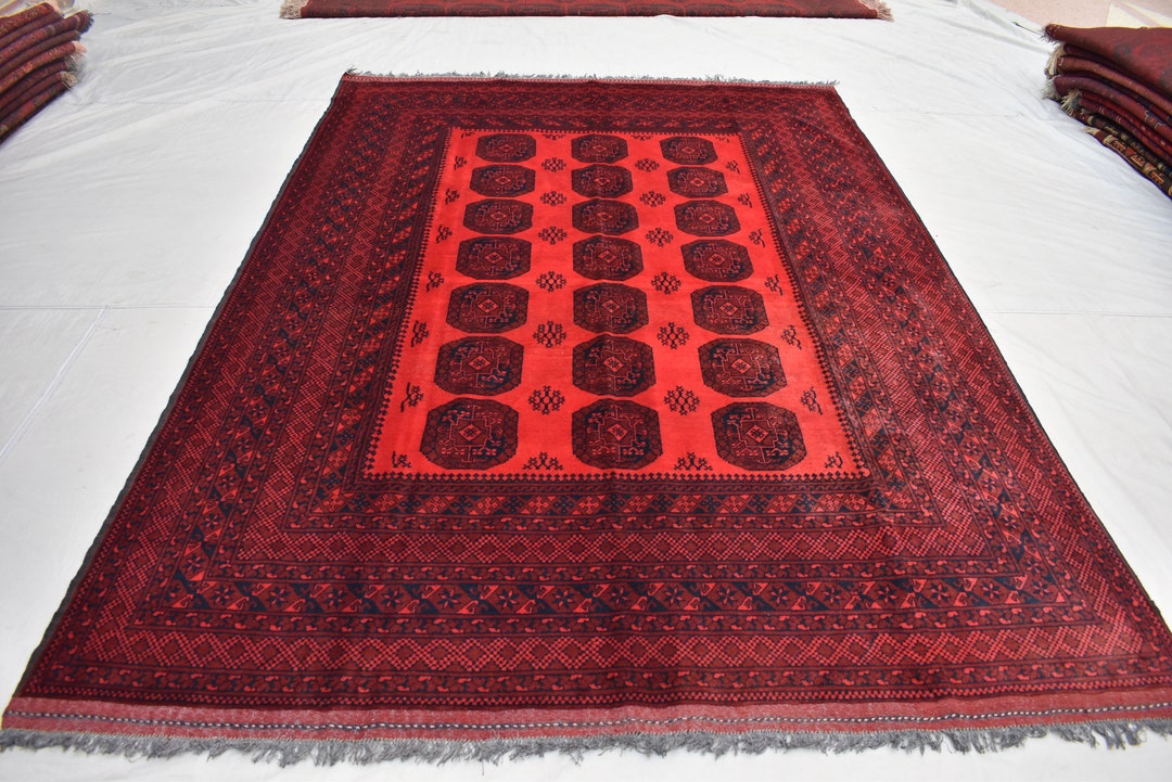 9.10 X6.10 Feet Afghan Elephant Foot Gul Antique Rug Turkmen - Etsy