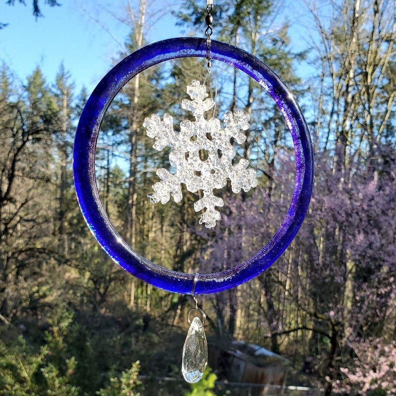 Snowflake Suncatcher - Etsy