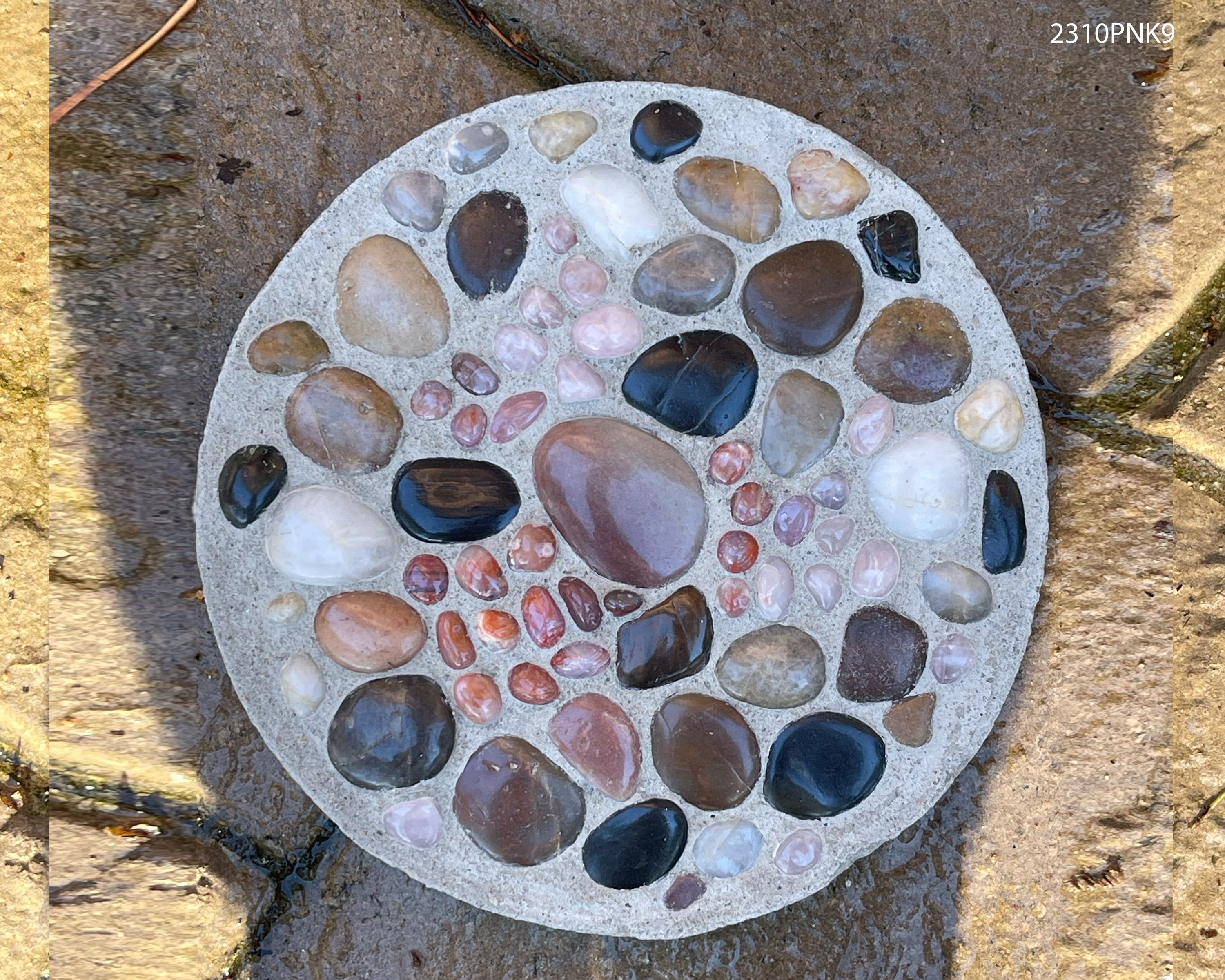 Rose Quartz Love Garden Stepping Stone Valentines Gift, Cobblestone ...