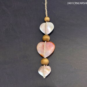 Vibrant Peach Carnelian Crystal & Shell Heart Wall Hanging Decor: Unique Stone Gift - Etsy