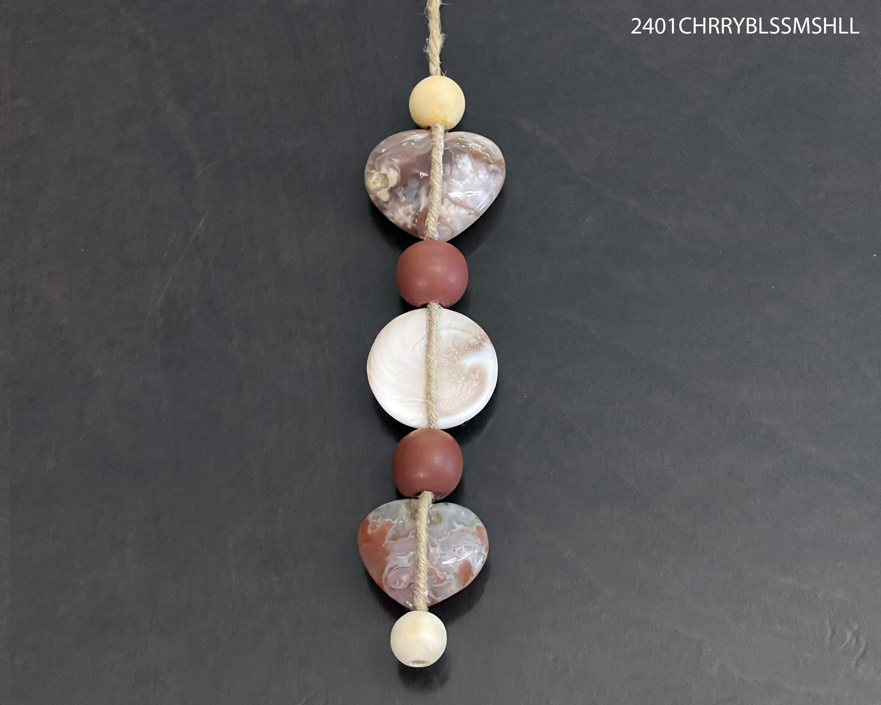 Radiant Cherry Blossom Flower Crystal & Shell Heart Pebble Stone Wall ...