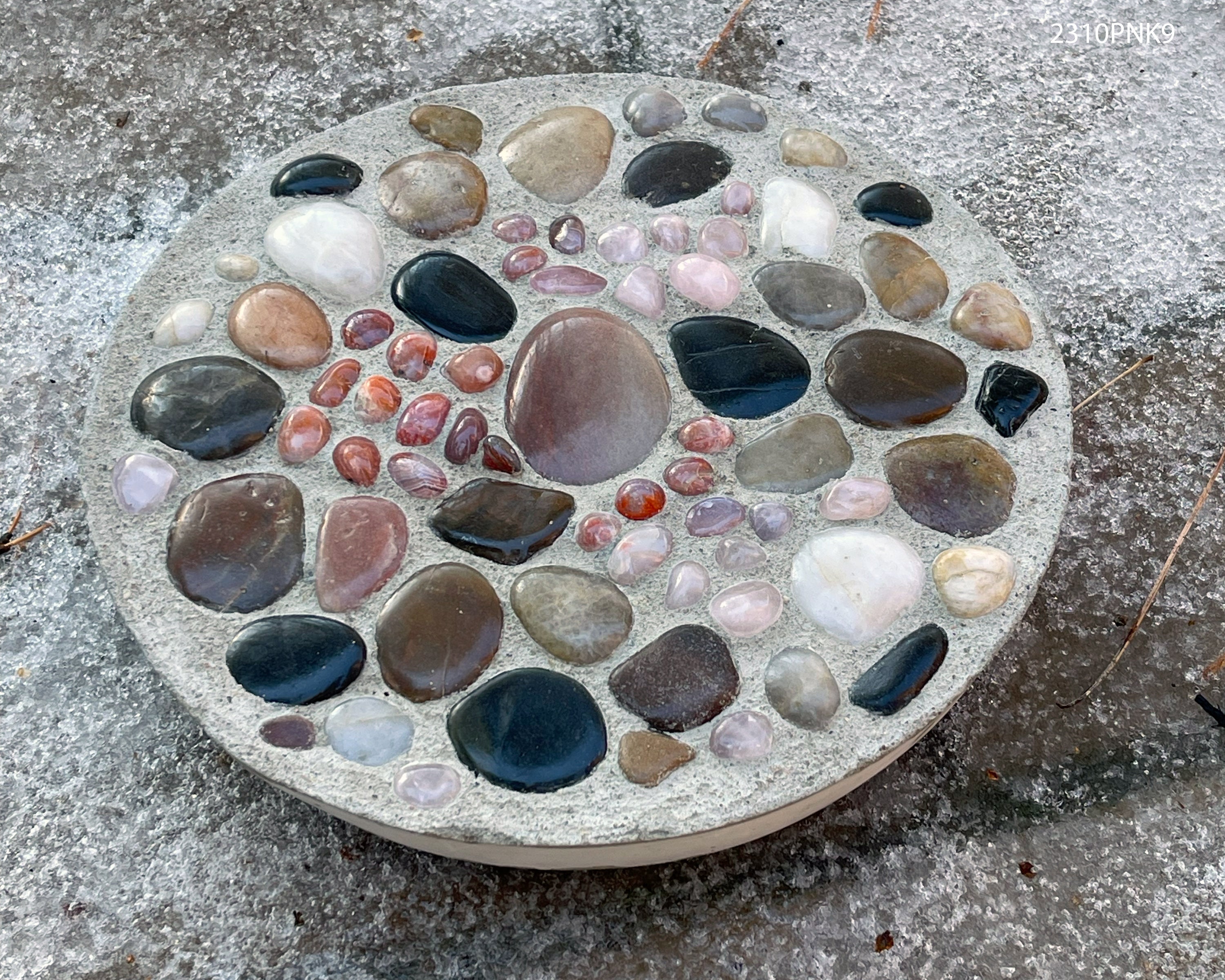 Rose Quartz Love Garden Stepping Stone Valentines Gift, Cobblestone ...