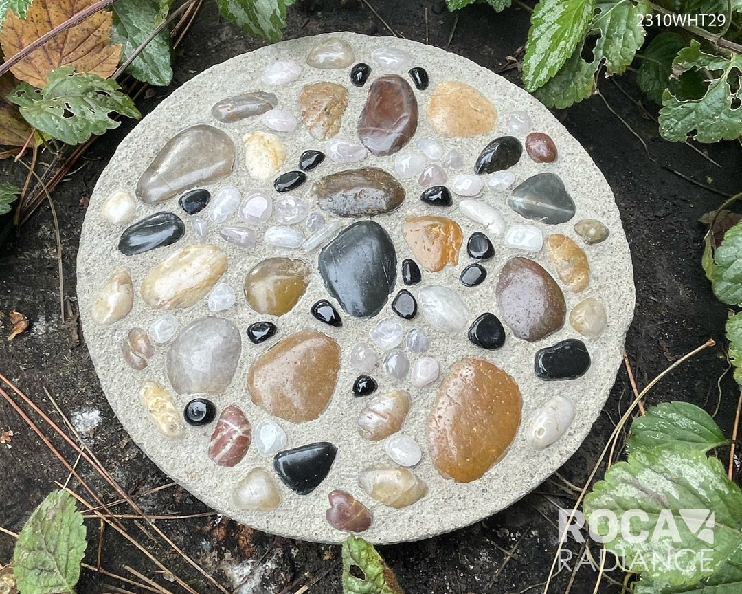 Rustic Step Stone Garden Stepping Black Tourmaline Cobblestone Garden ...