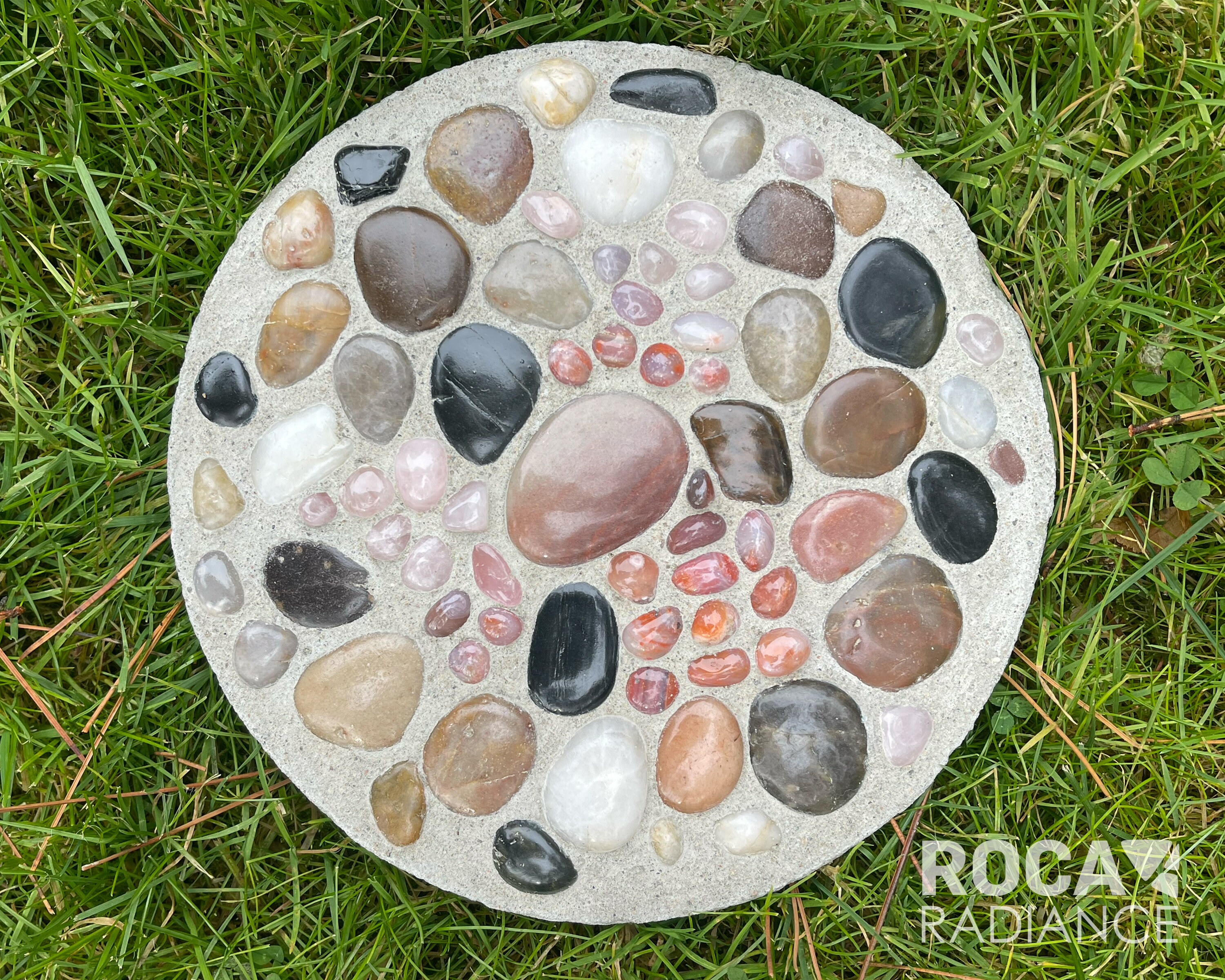 Rose Quartz Love Garden Stepping Stone Valentines Gift, Cobblestone ...