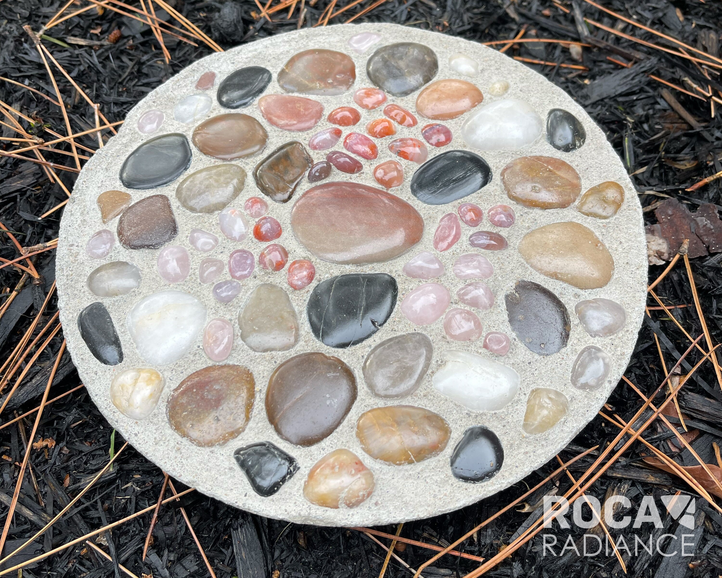 Rose Quartz Love Garden Stepping Stone Valentines Gift, Cobblestone ...