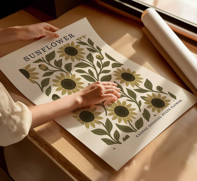 Kansas State Flower Digital Download | Sunflower Botanical Wall Decor ...