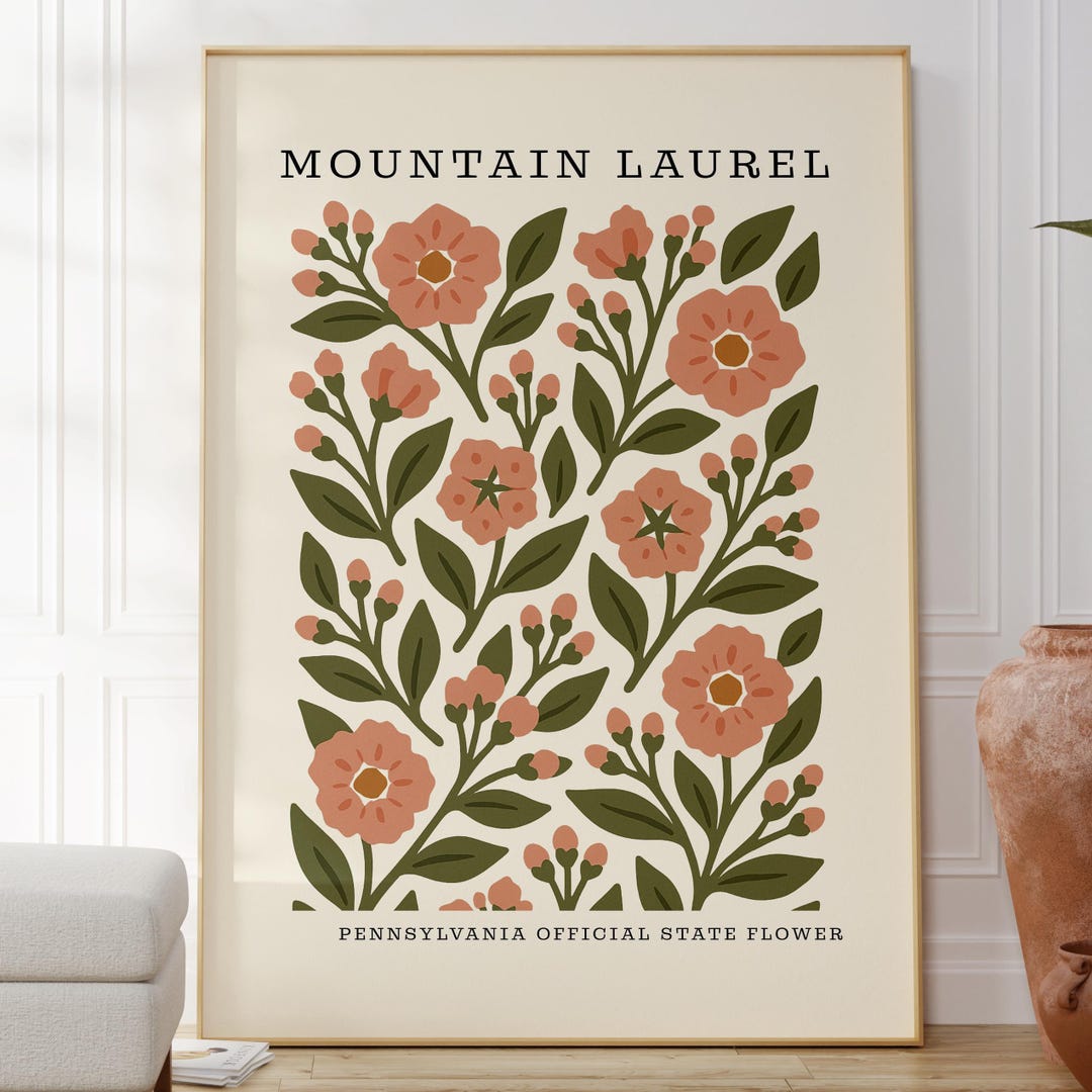 Pennsylvania State Flower Digital Download | Mountain Laurel Botanical ...
