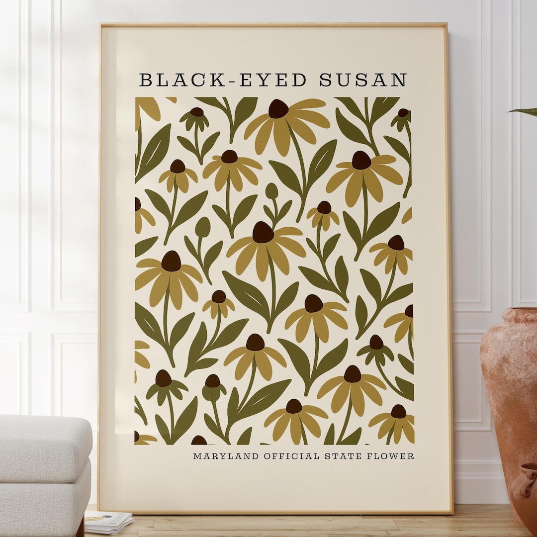 Maryland State Flower Digital Download | Black-eyed Susan Botanical ...