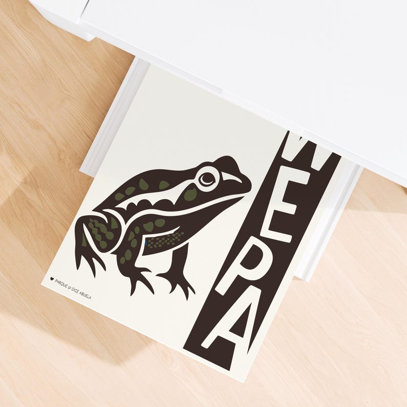 Puerto Rican Art Print: "wepa" Coquí Illustration (brown Digital ...