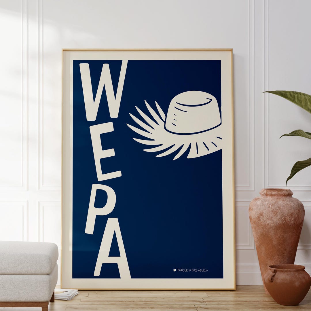 Wepa Hat Wall Art | Puerto Rican Celebration Print - Etsy