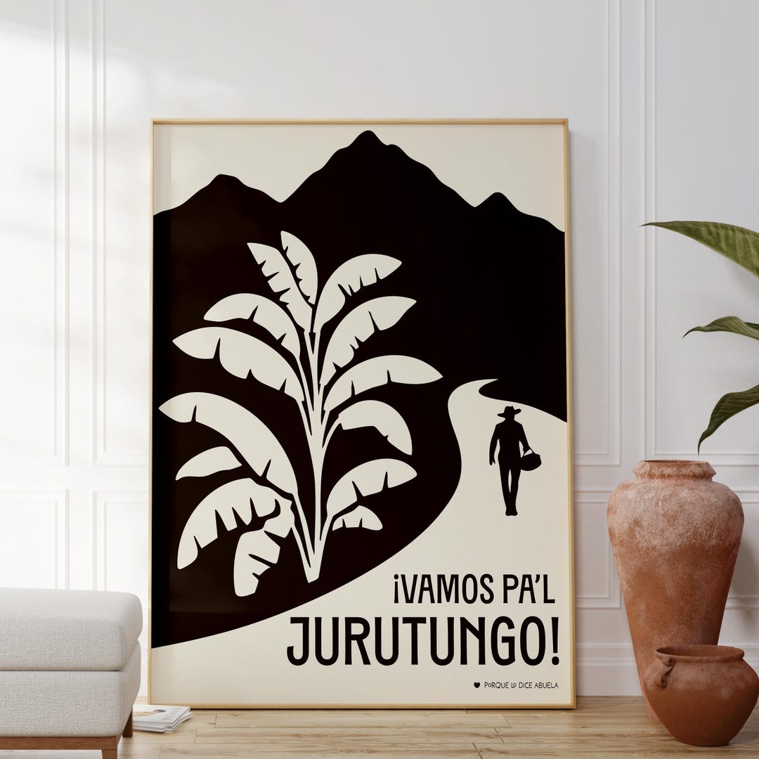 Puerto Rican Art Print: Vamos Pa’l Jurutungo Saying (brown Digital ...