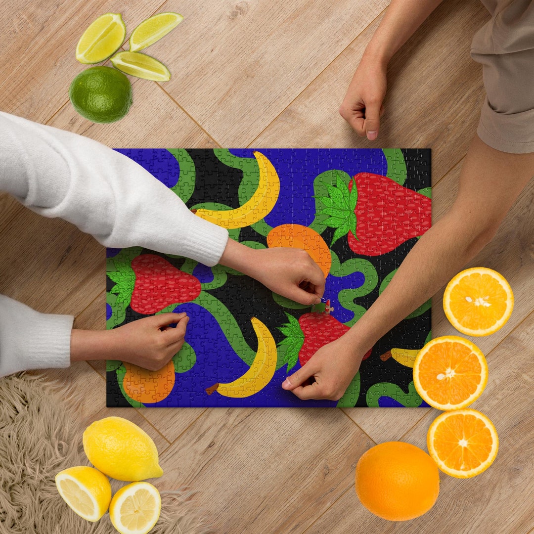 Wavy Fruit Jigsaw Puzzle - Etsy
