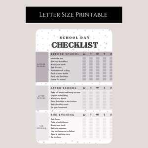 Printable School Day Checklist | Neutral | Instant Download | to Do ...