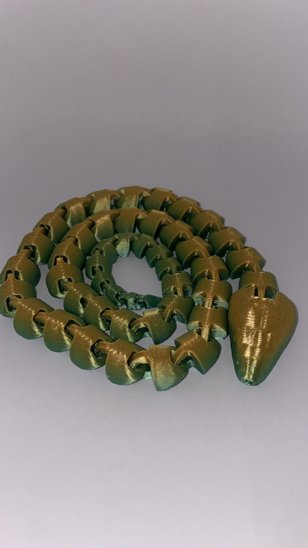 Unique 3D Printed Articulated Snake - Handcrafted Serpent Sculpture - Etsy