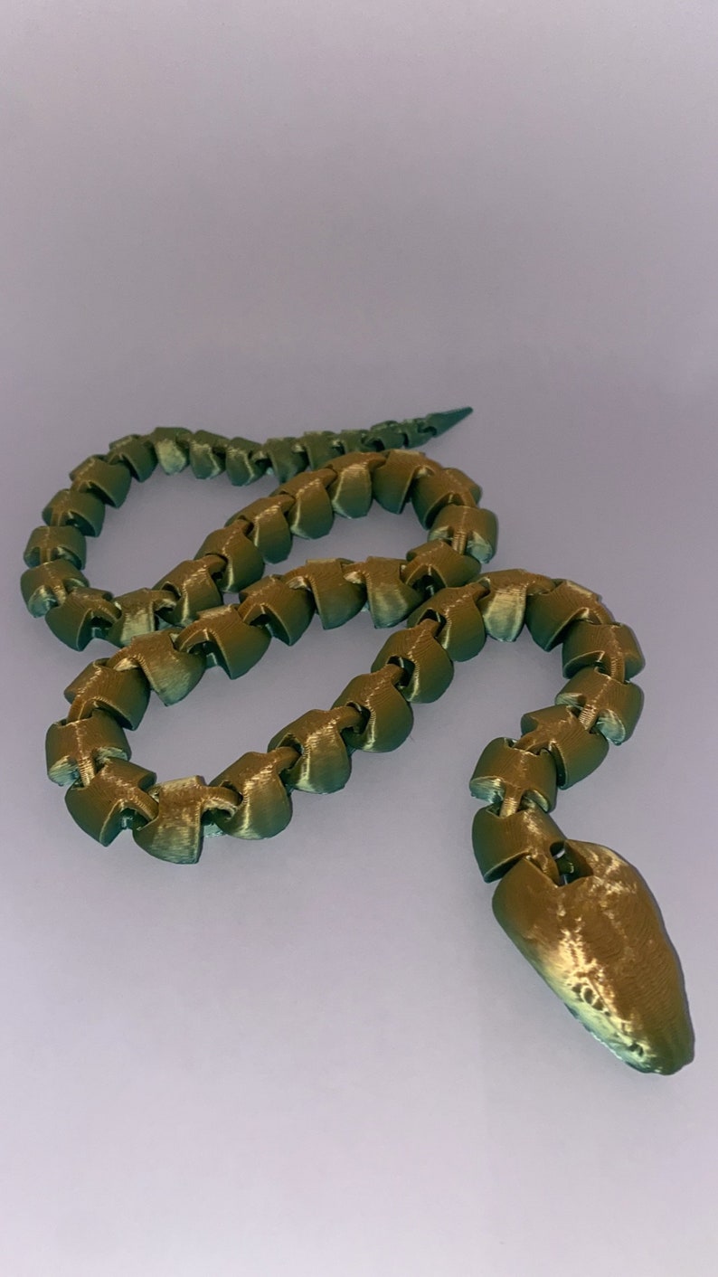 Unique 3D Printed Articulated Snake - Handcrafted Serpent Sculpture - Etsy