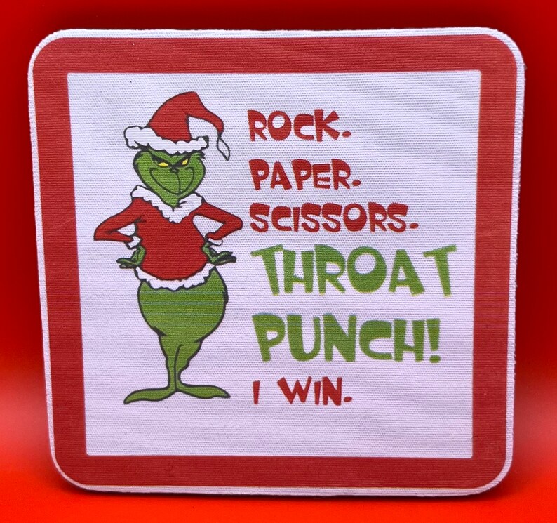 Christmas, Grinch, Square House Coasters (set of 2 Identical) Home ...