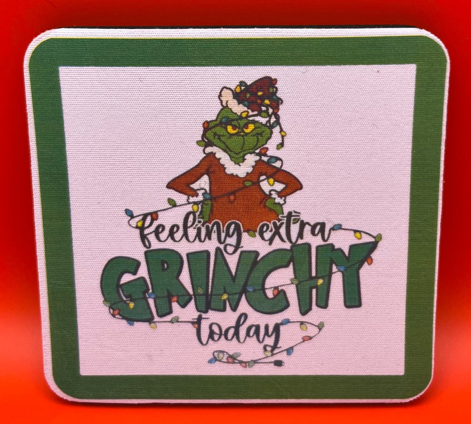 Christmas, Grinch, Square House Coasters (set of 2 Identical) Home ...