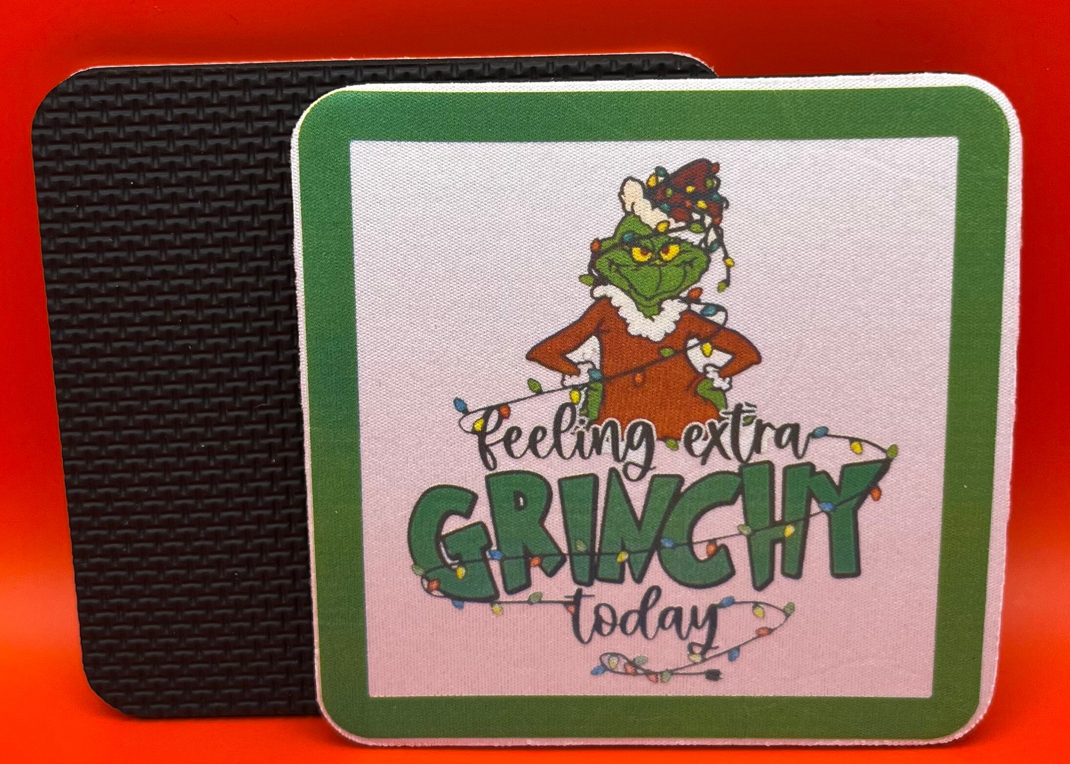 Christmas, Grinch, Square House Coasters (set of 2 Identical) Home ...