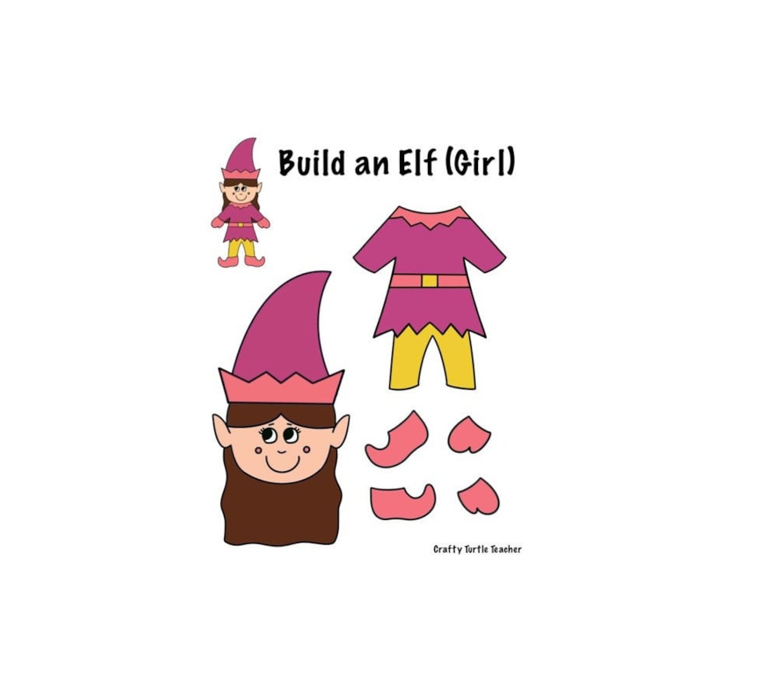 Build an Elf (girl) Colored Version - Etsy