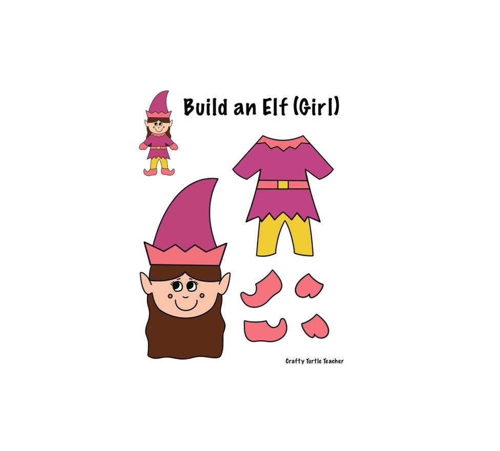 Build an Elf (girl) Colored Version - Etsy