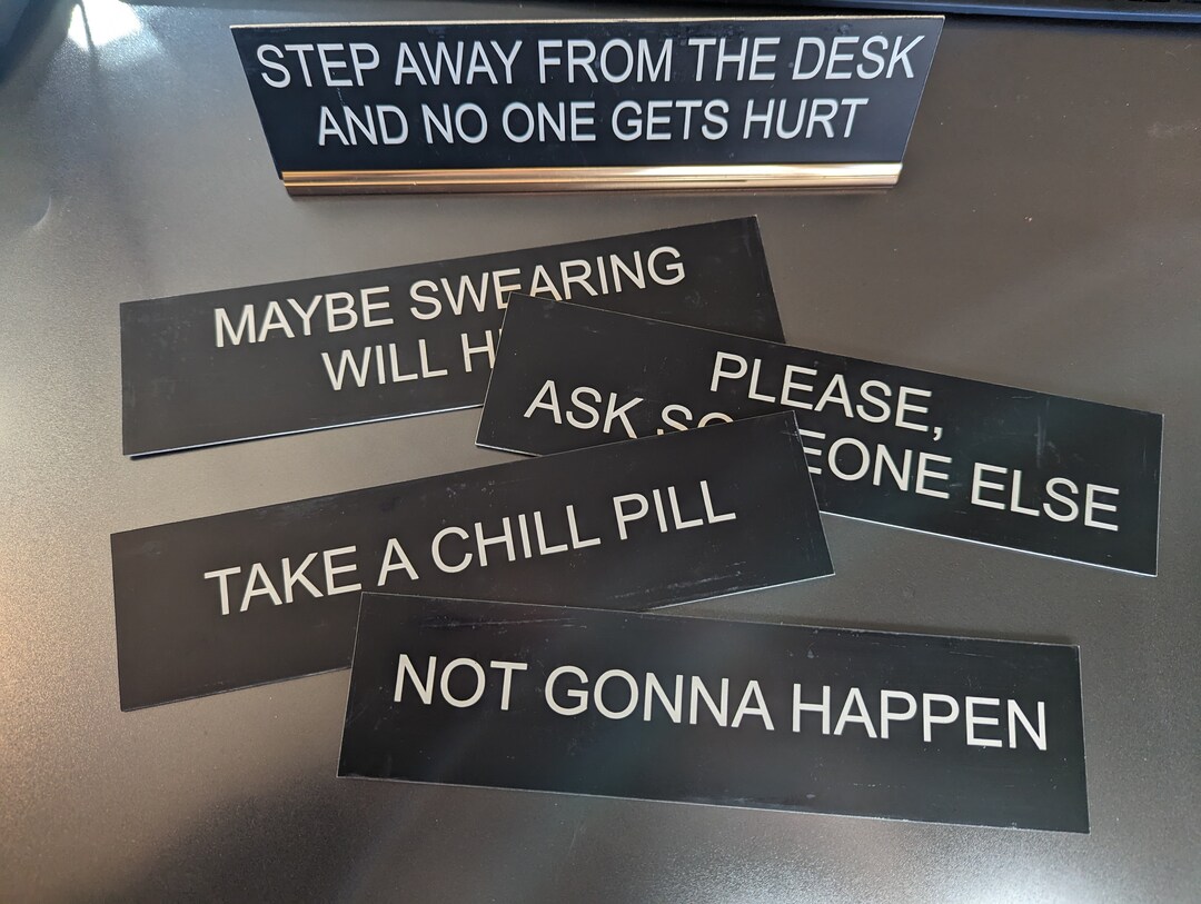 Sassy Interchangeable Signs 50 Count Funny Office Gift Name Plate Boss ...