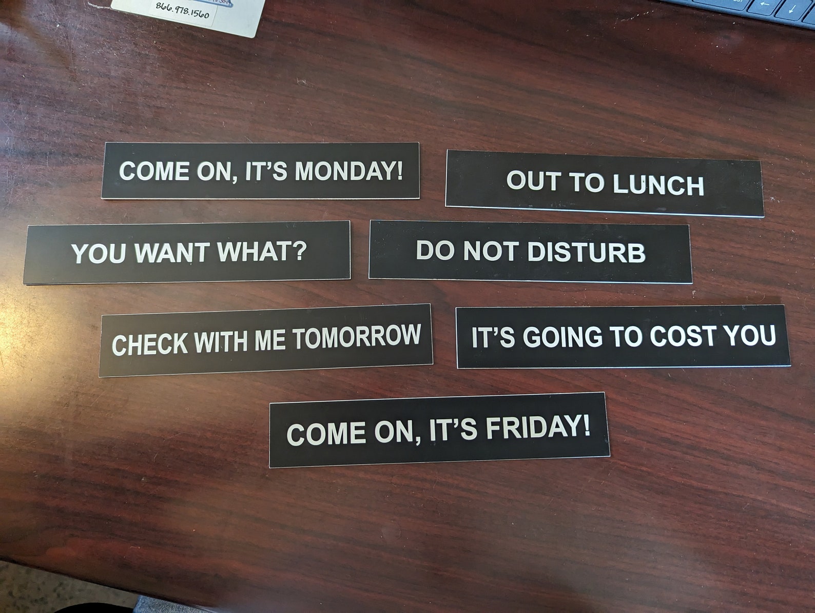 Interchangeable Desk Signs- 50 Count | Funny Office Gift | Name Plate ...