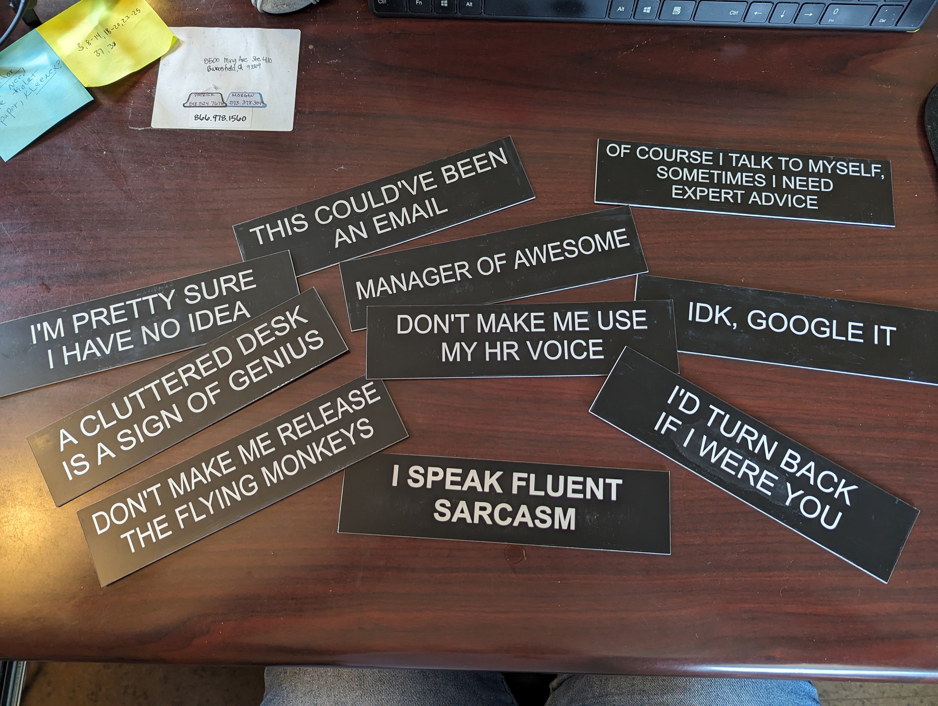 Interchangeable Desk Signs- 50 Count | Funny Office Gift | Name Plate ...