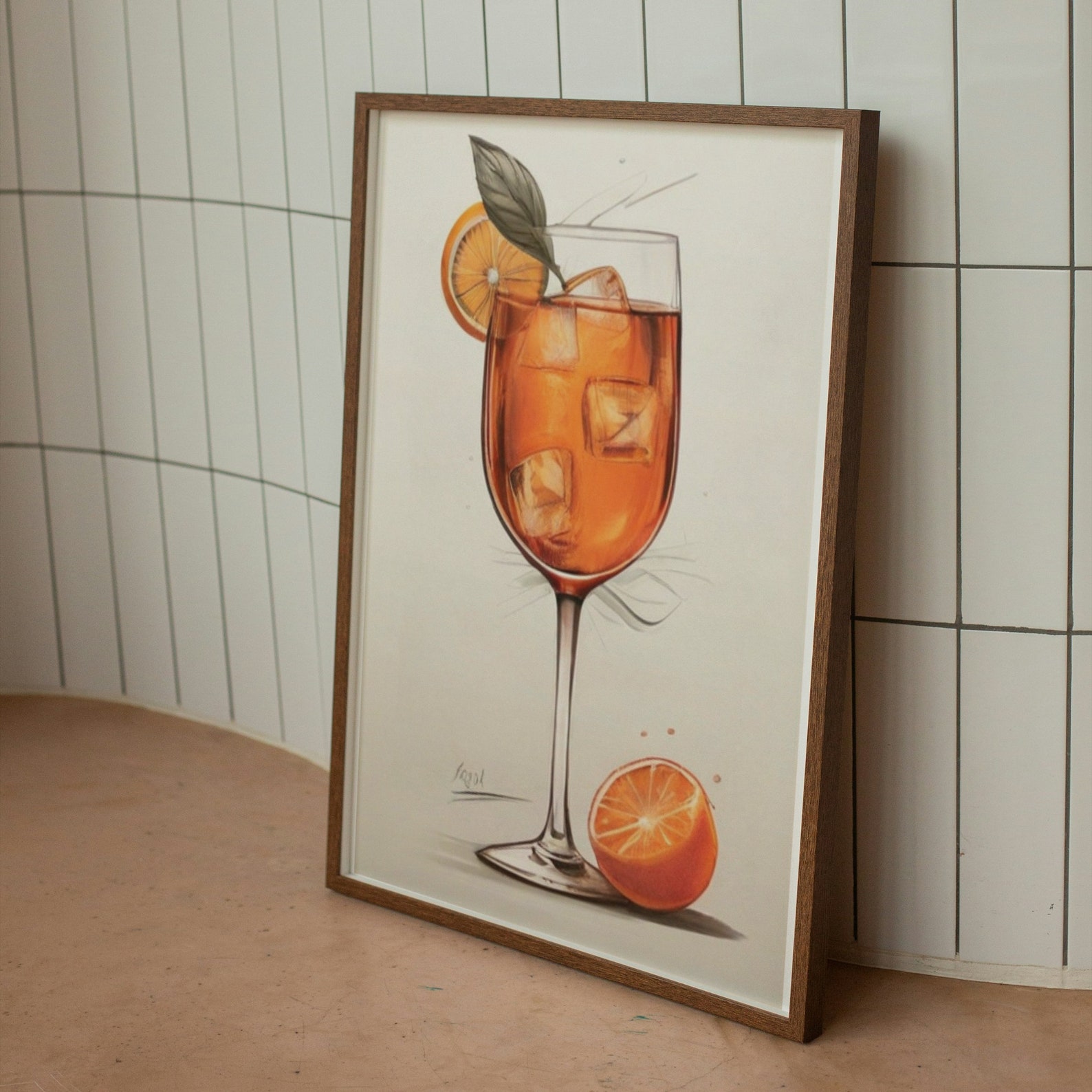 Aperol Spritz Sketch Digital Downloadable Wall Art Trendy Home Wall ...
