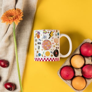 Retro 70s Aesthetic Ceramic Mug Vintage Style Coffee Cup Graphic Retro ...