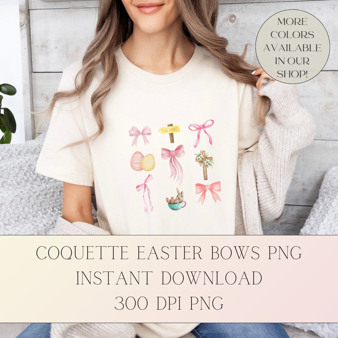 Coquette Easter Bows PNG, Soft Girl Era PNG, Coquette Easter Home Decor ...
