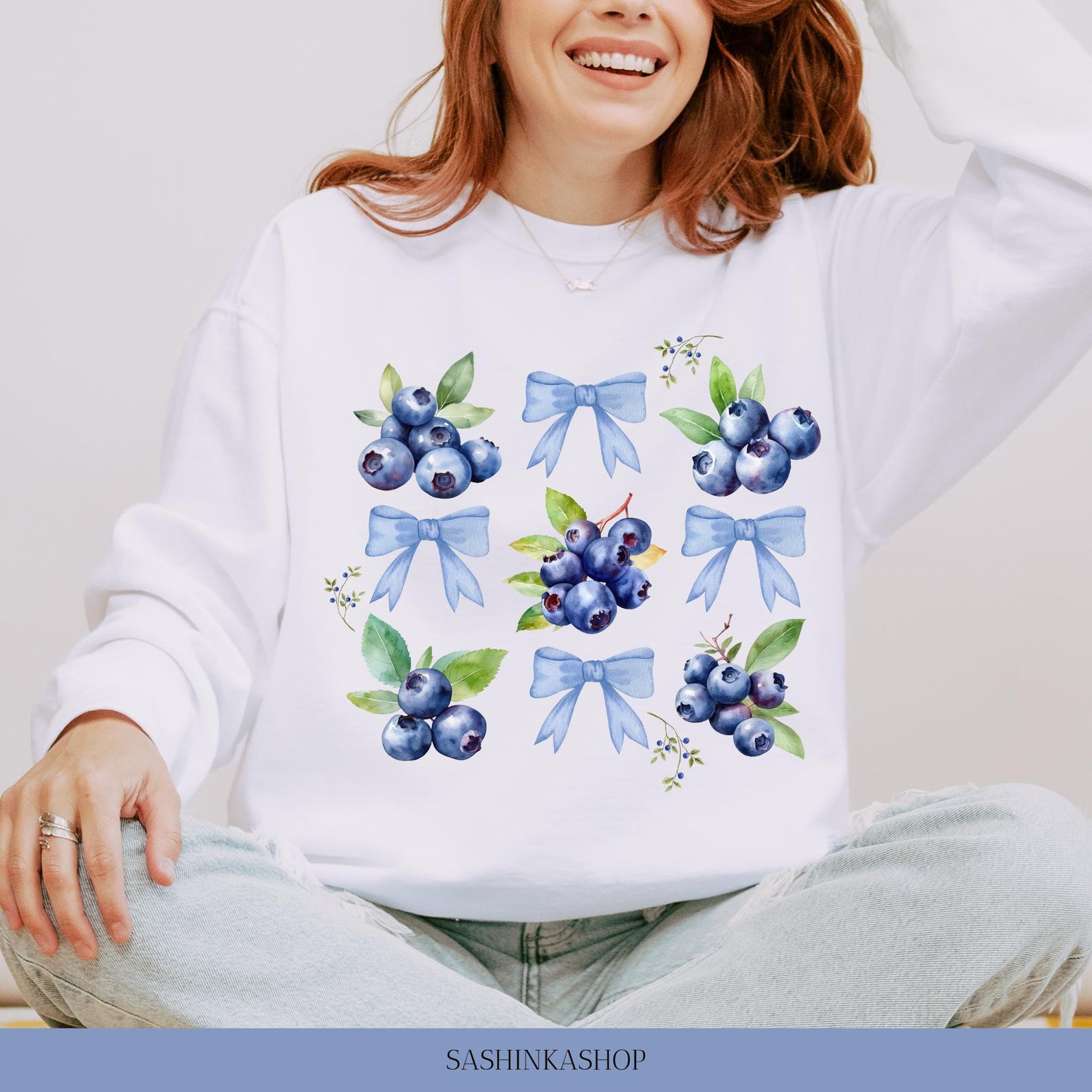 Coquette Blueberries and Blue Bows PNG Soft Girl Era PNG Cottagecore ...