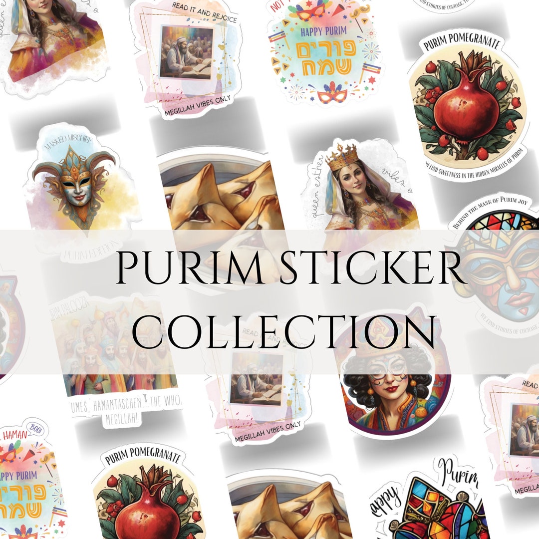 Purim Sticker Collection Purim Stickers Purim Party Purim Gift Judaica ...