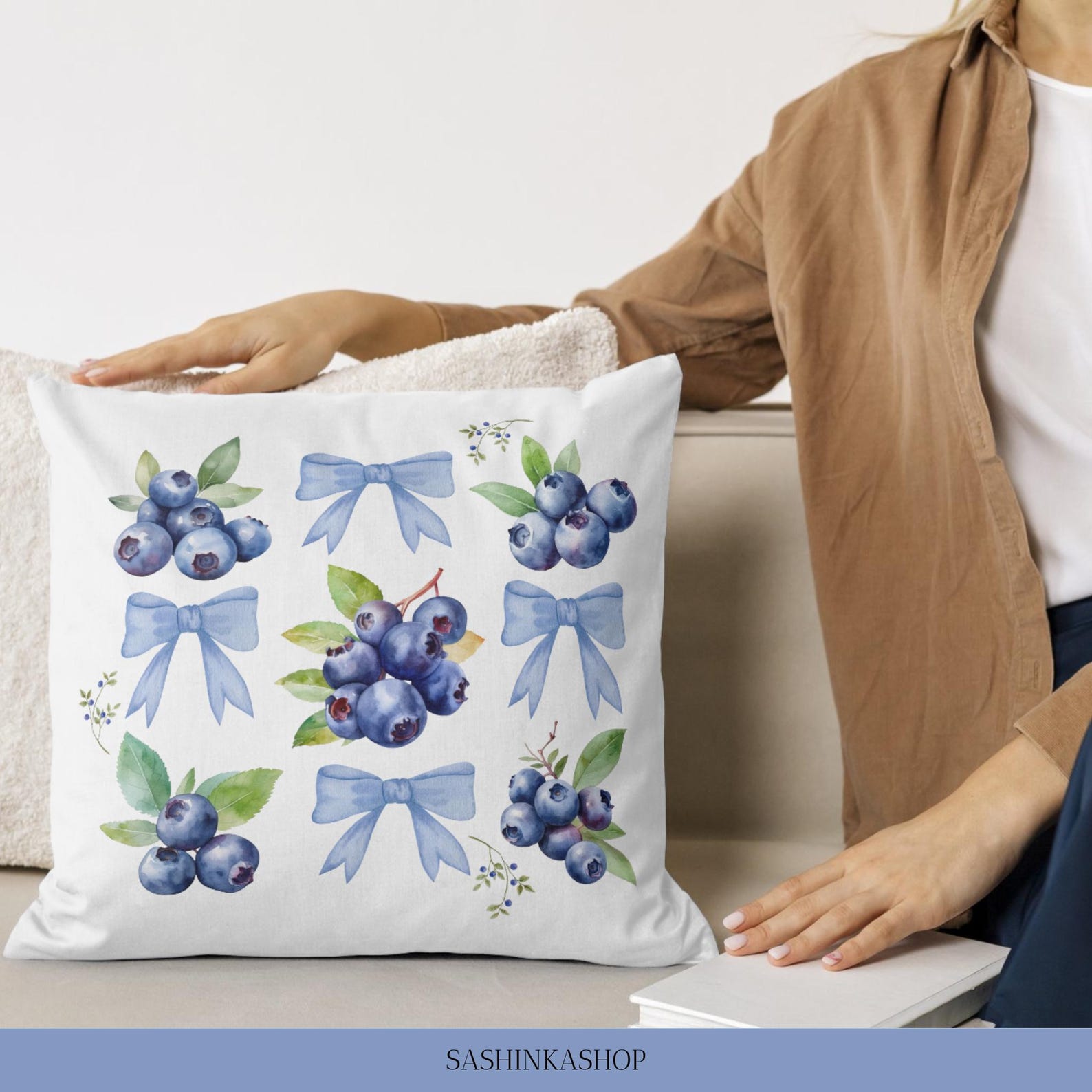 Coquette Blueberries and Blue Bows PNG Soft Girl Era PNG Cottagecore ...