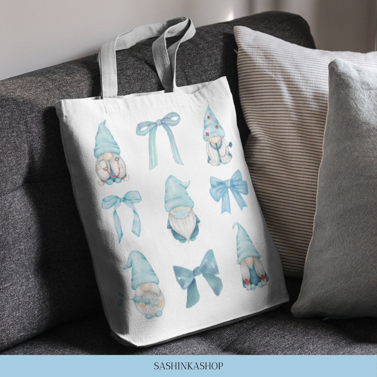 Coquette Blue Health Gnome Collage PNG, Soft Girl Era PNG, Blue Bow ...