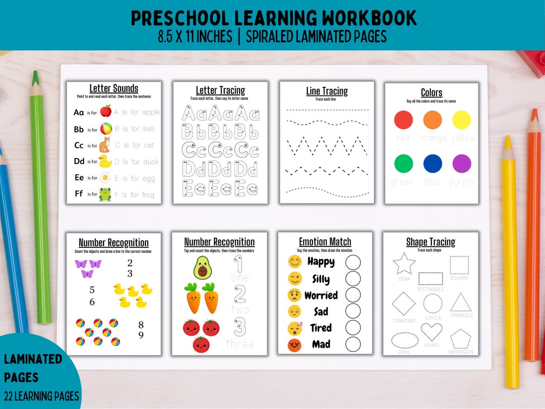 Personalized Preschool Learning Workbook | Physical Copy | Preschool ...