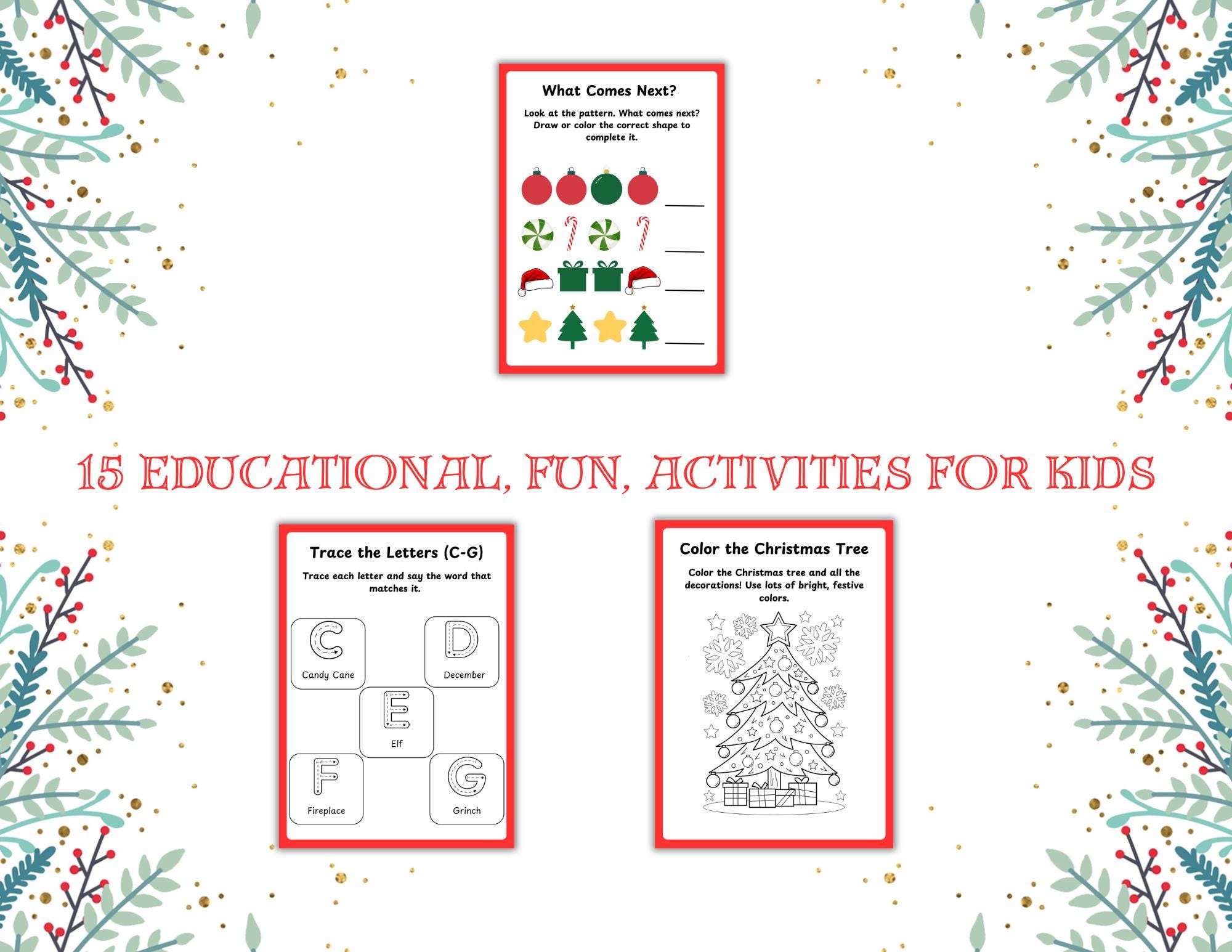 Christmas Wonderland Activity Book for Kids | 15 Pages of Fun and ...