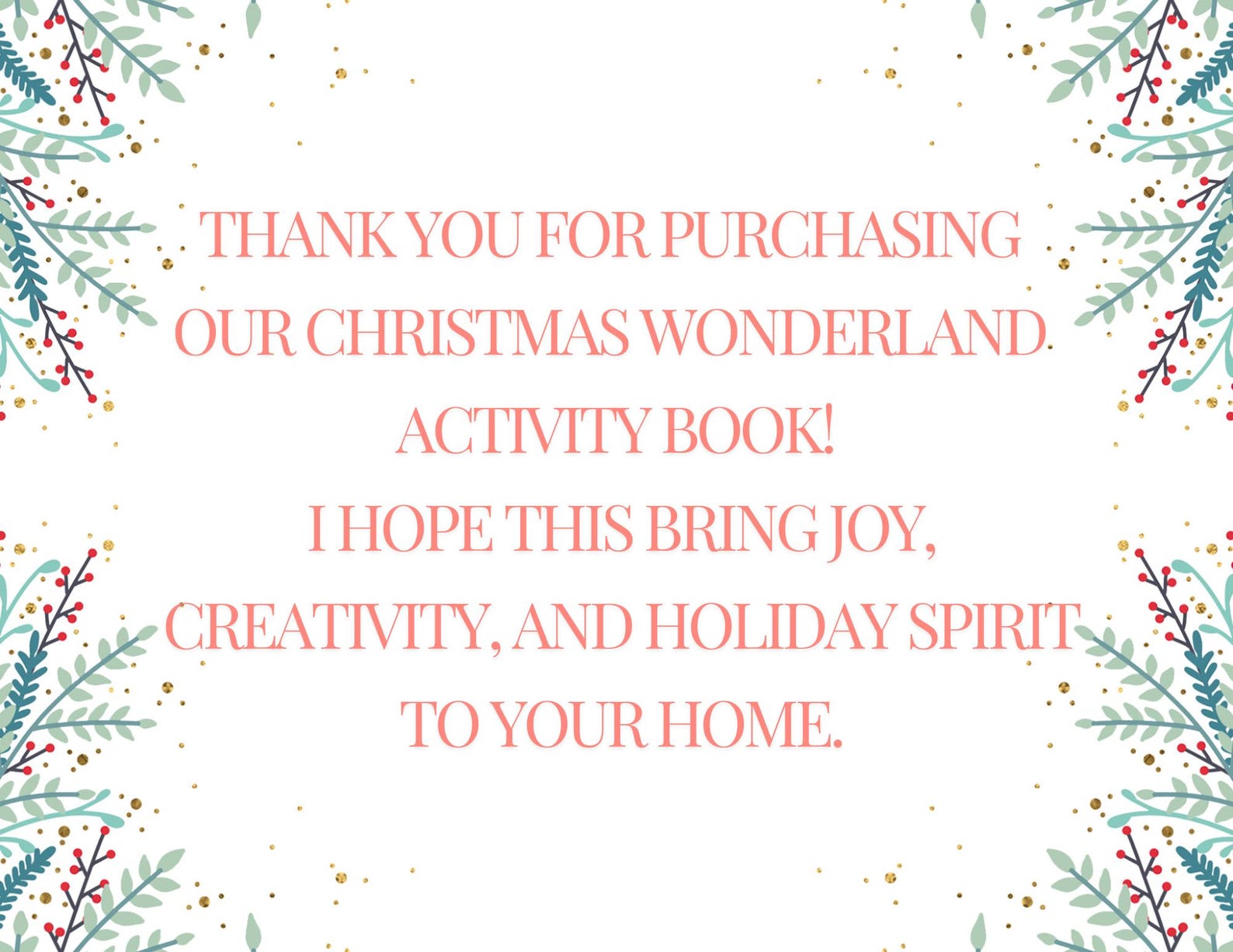 Christmas Wonderland Activity Book for Kids | 15 Pages of Fun and ...