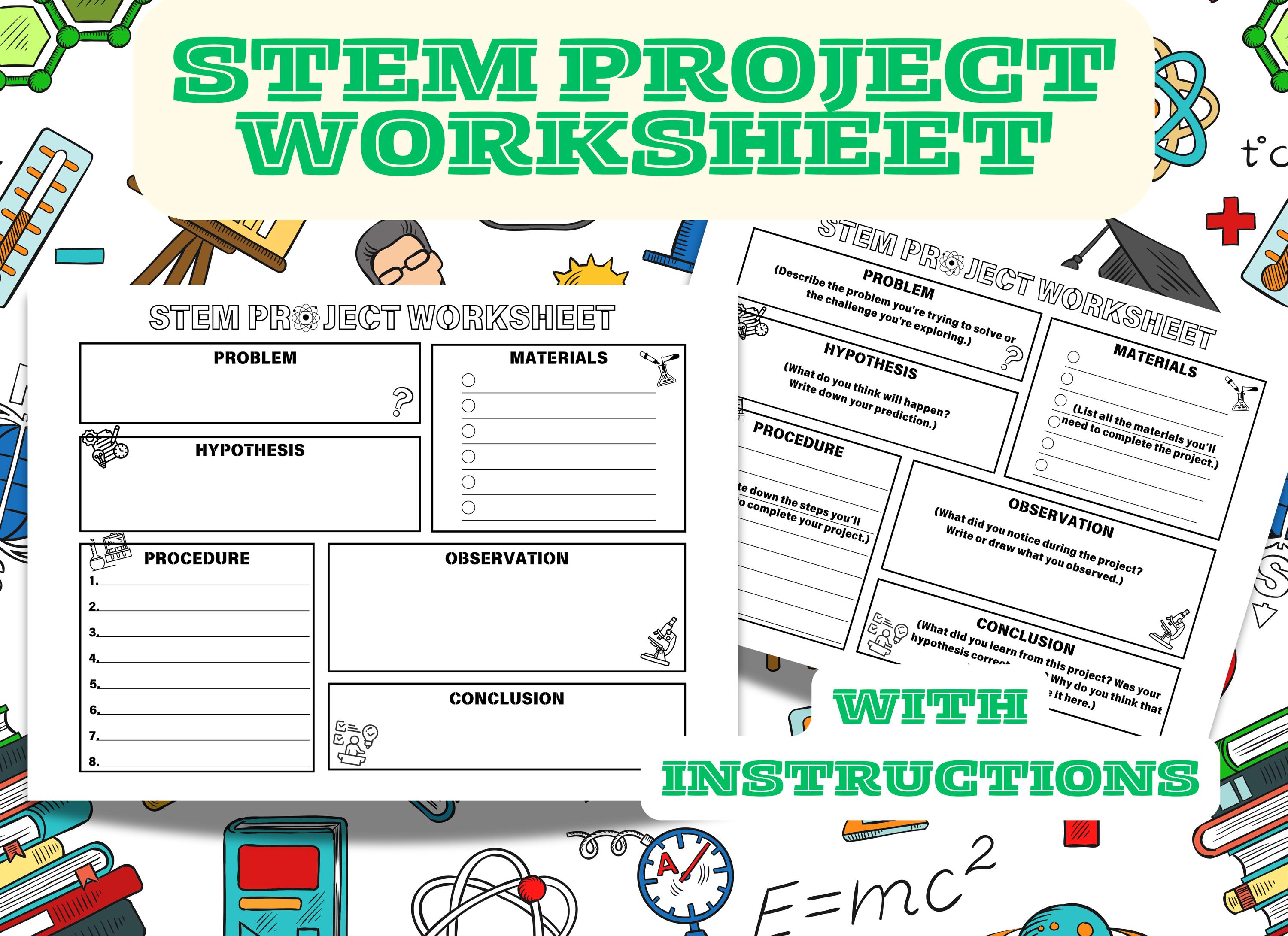 STEM Project Worksheet for Kids & Middle School | Printable Activity ...