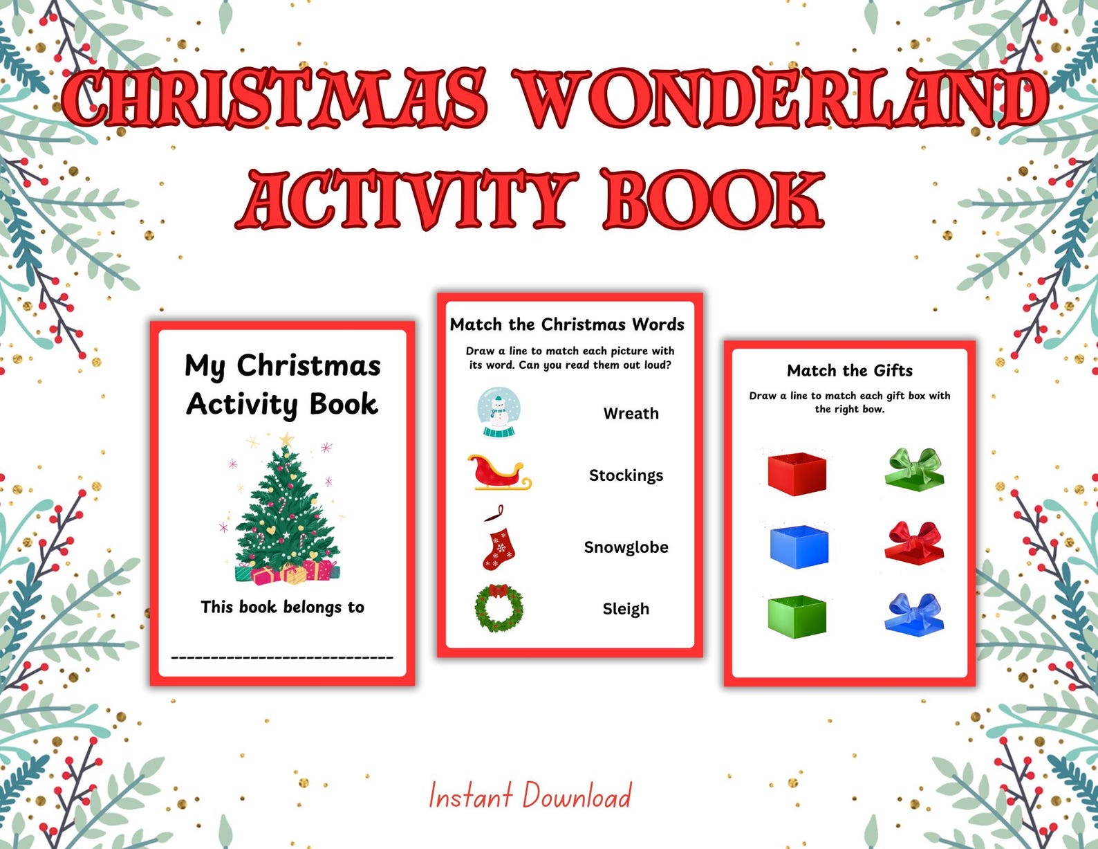 Christmas Wonderland Activity Book for Kids | 15 Pages of Fun and ...