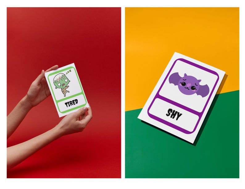 Halloween-themed Emotions Flashcards | Set of 10 Printable Kids ...