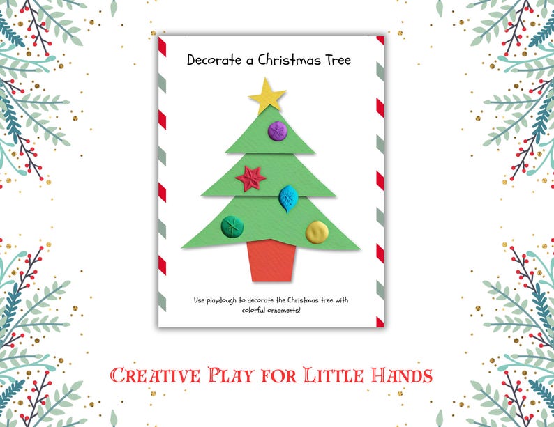 12 Printable Christmas Playdough Mats | Holiday Activity for Kids ...